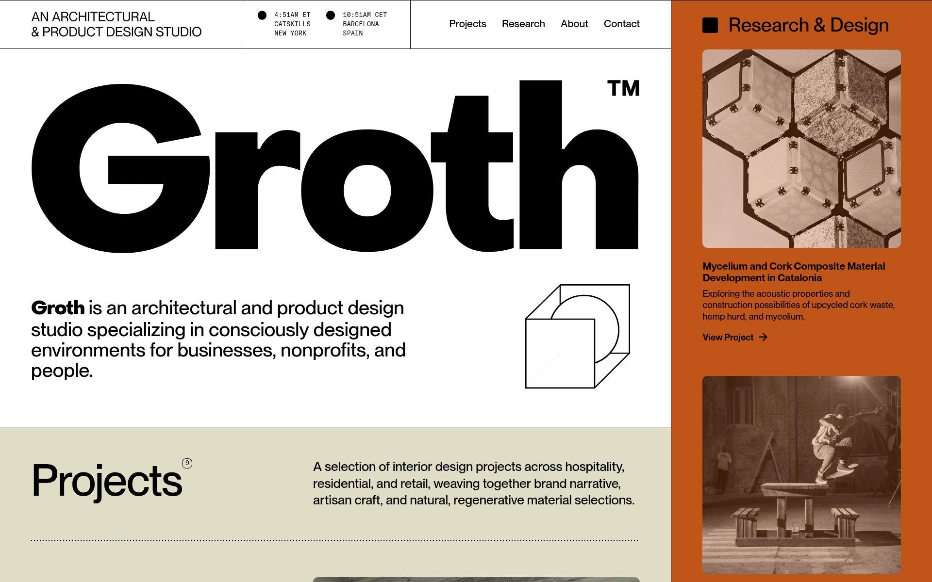 Groth Studio | Web Design Inspiration | Siteinspire