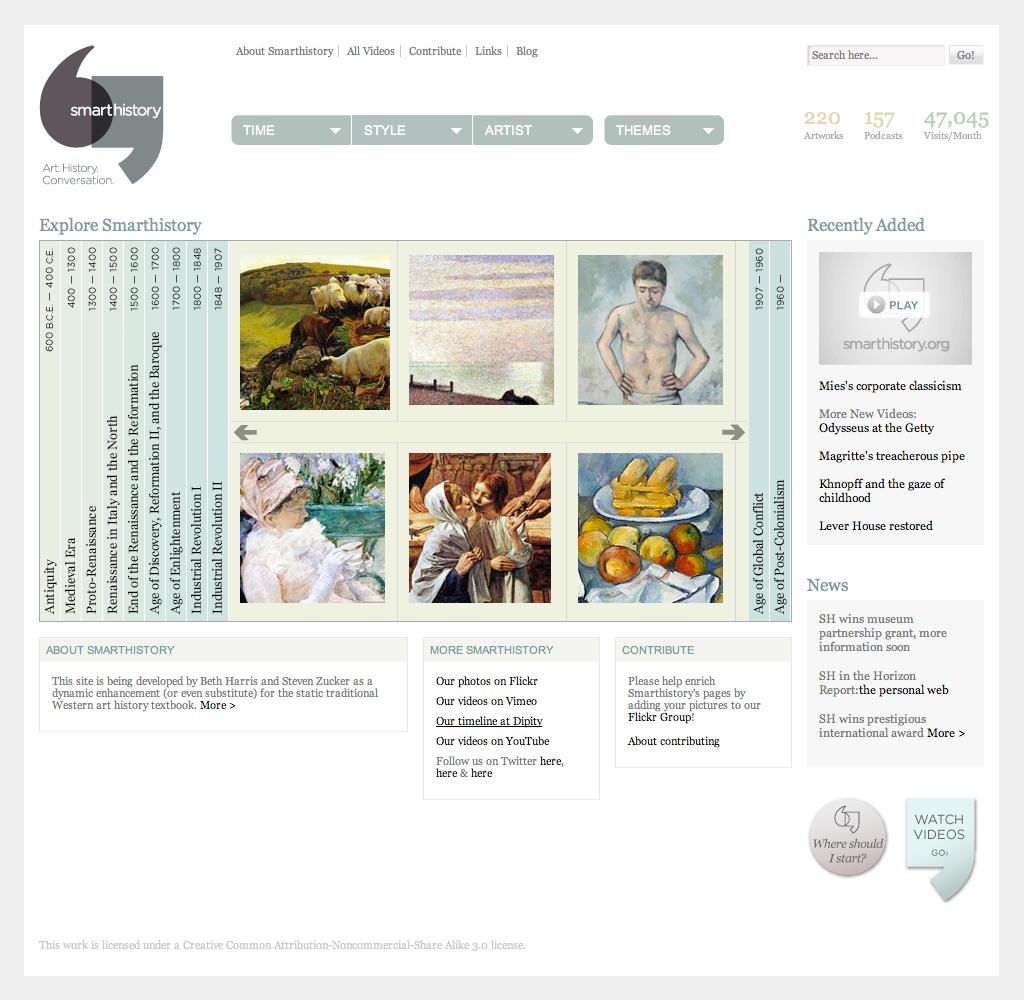 SmartHistory | Web Design Inspiration | Siteinspire